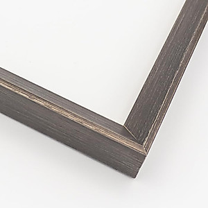 36x8 Frame Black & Silver Solid Wood Picture Frame Width 0.75 Inches | Interior Frame Depth 0.75 Inches | Calvin Contemporary Photo Frame Complete with UV Acrylic, Foam Board Backing & Hanging