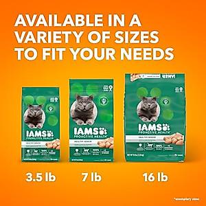 IAMS PROACTIVE HEALTH Healthy Senior Dry Cat Food with Chicken Cat Kibble, 7 lb. Bag