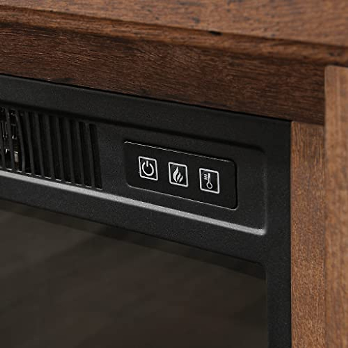 Sauder Miscellaneous Fireplace Credenza, L: 60.0" x W: 16.73" x H: 35.04", Vintage Oak Finish