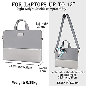 Laptop bag Women's 15.6-Inch Cross-body Business 16 Lightweight Simple Handheld Liner Case (Grey)