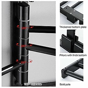uyoyous Towel Rack for Bathroom 23.6 Inch Clothes Drying Rack with Foldable Towel Shelf and Swing Arms Aluminum Rustproof Wall Mount Laundry Room Organizer Load 45 lbs