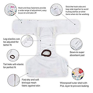 CuteBone Dog Diapers Female Small 3 Pack Reusable Puppy Period Diapers for Heat Cycle D14S