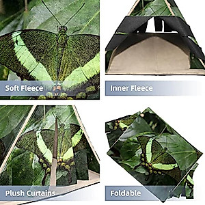 RATGDN Small Pet Hideout Green Butterfly Hamster House Guinea Pig Playhouse for Dwarf Rabbits Hedgehogs Chinchillas