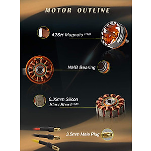 FLASH HOBBY 2826 RC Brushless Motor 1400KV Electric Outrunner Motor for RC Aircraft Plane Multicopter Drone Fixed Wing Helicopter