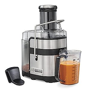 Hamilton Beach Professional Juicer Machine, Centrifugal Extractor, with 3.5” Super Chute for Whole Fruits and Vegetables, 1100 Watts Easy Sweep Cleaning Tool, Black (67906)