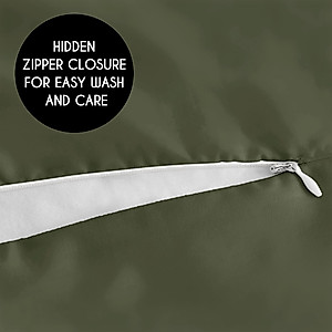 Sweet Jojo Designs Dark Green Body Pillow Case Cover (Pillow Not Included) - Solid Color Hunter Forest Olive for Rustic Woodland Camo Deer Collection