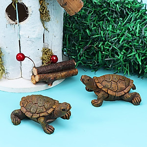 4 Pcs Mini Turtles Miniature Figurines Simulation Small Tortoise Ornaments Realistic Sea Turtles Resin Cute Beach Sea Turtles for Bonsai Craft Fairy Garden Succulent Planter Decorations