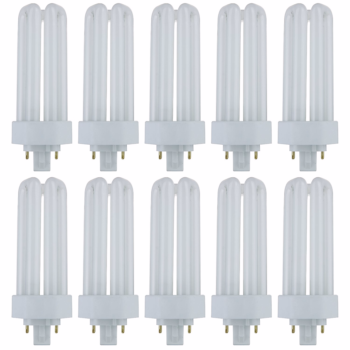 Sunlite PLT26/E/SP Compact Fluorescent Plug-in PLT 4-Pin Triple Tube, 26 Watts, 4-Pin GX24q3 Base, 1800 Lumens, 4100K Cool White, 10 Pack