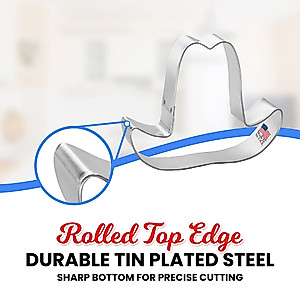 Foose Cowboy Hat Cookie Cutter 3.5 Inch –Tin Plated Steel Cookie Cutters – Cowboy Hat Cookie Mold