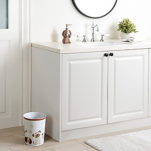 Allure Home Creation Puppy Love Metal Wastebasket Small Size 1.28 Gallons