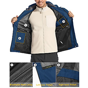 MAGCOMSEN Rain Jacket Mens Windbreaker Jackets Waterproof Jackets Outdoor Rain Coat Sports Breathable Jacket Running Cycling Camping Jacket