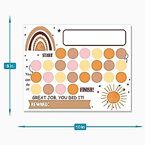 Boho Rainbow Chore Chart for Kids，Boho Sunshine Magnetic Reward Chart for Kids Behavior, Good Responsibility Chart, Chore Chart for One Child - 8 x 10 inch