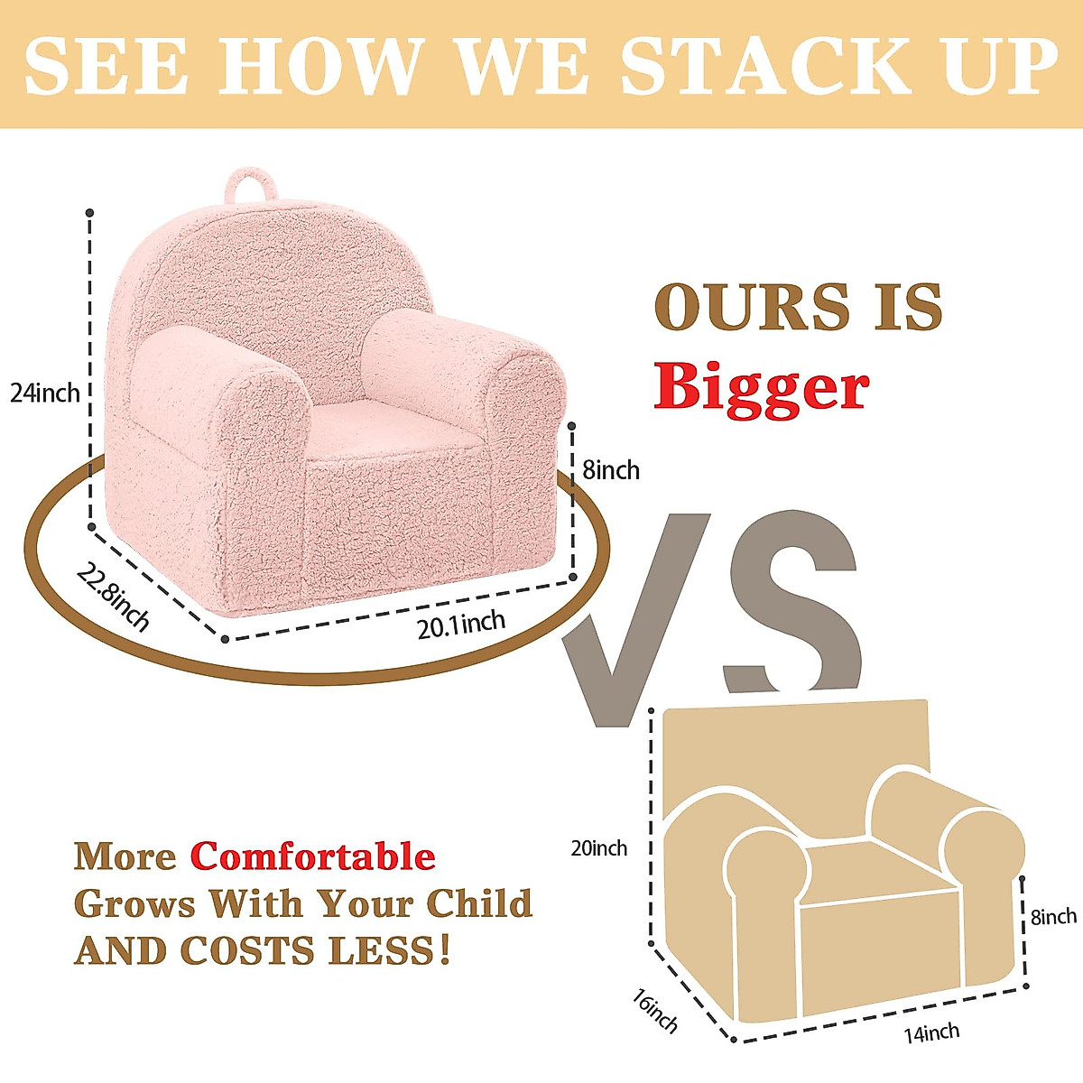 ILPEOD Kids Chair Toddler Chair Sherpa Couch Sherpa Kids Bean Bag Chair,Cuddly Toddler Chairs Comfy Plush Chair Toddler Couch Reading Chair for Kids Fuzzy Baby Chair Pink
