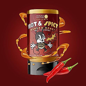 MANUKA DOCTOR - HOT HONEY - HOT & SPICY SQUEEZY Manuka Honey, 100% Pure New Zealand Honey infused with Chili Peppers for Buzzing Hot Flavor (10.58 oz)