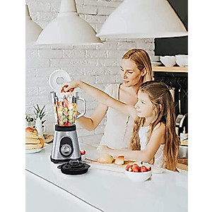 Smoothie Blender, 750W Smoothie Maker, with 2 Adjustable Speed and Pulse Functions, Kitchen Blender with 48 oz Tritan Glass Jar for Milkshakes, Smoothies, Crushed Ice and Frozen Fruit