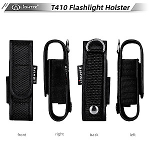Flashlight Holster T410 Tactical Flashlight Holster Suitable for flashlights with a Length of 3.9 "-4.3" or a Diameter of 25mm, to a Length of 110 mm. Adjustable Thick and Durable Flashlight Pouch…