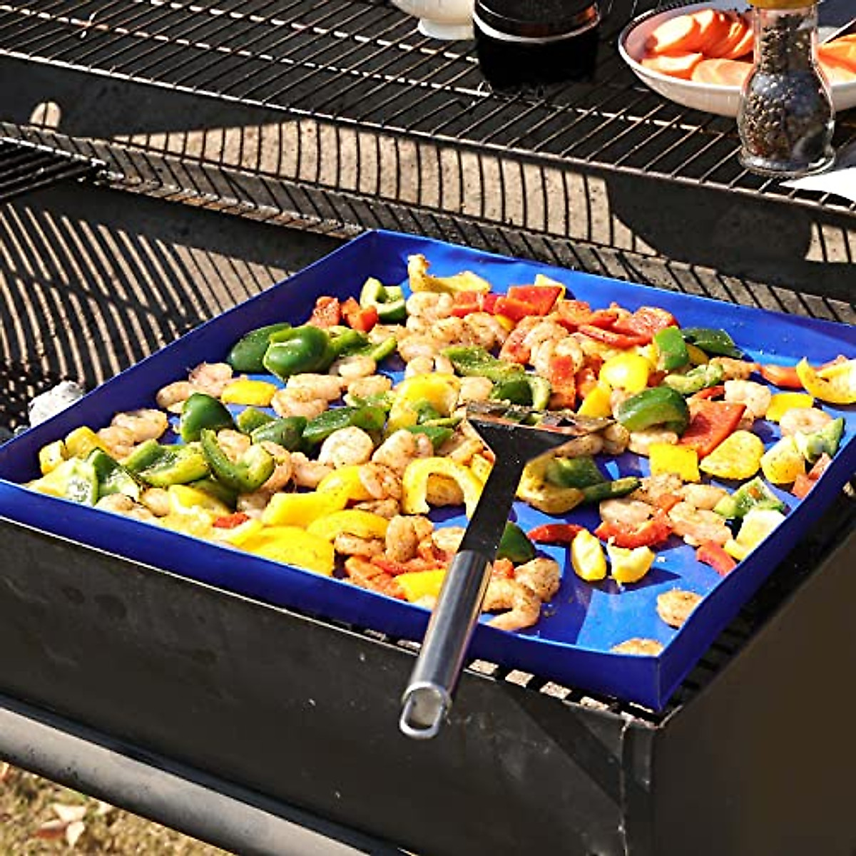 Solid Cooking Oven Basket, Black Basket, Non-Stick PTFE Solid Pizza Basket Tray, Food Grade BBQ Crisper Basket for French Fries, Chicken Fillets, Chicken Wing Rack by KITCHENRAKU KR