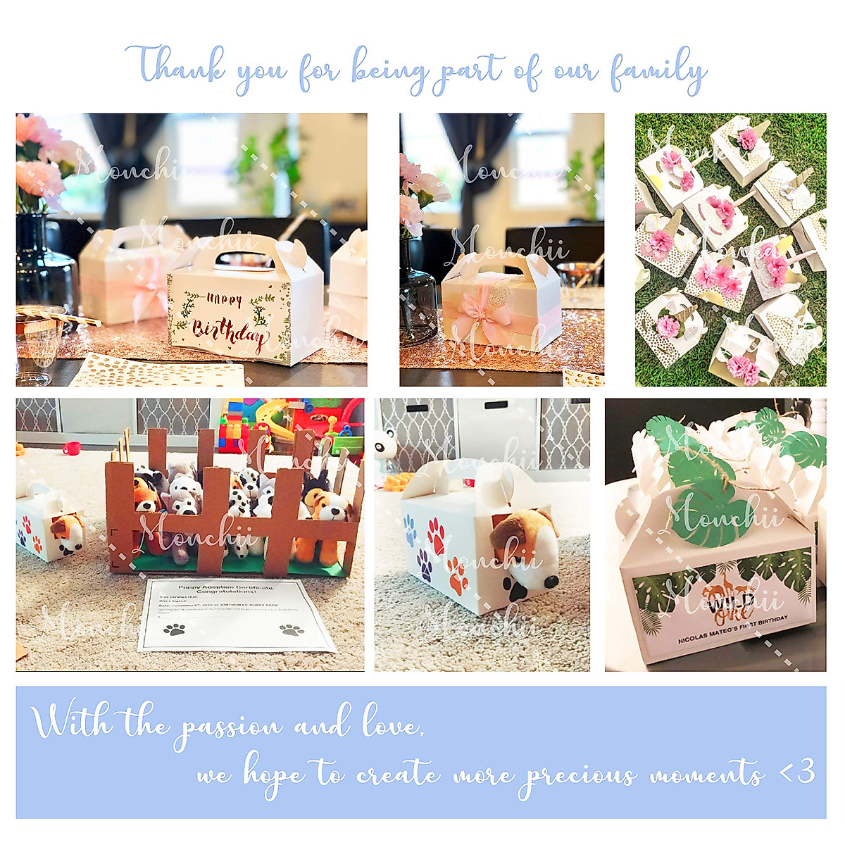 MintieJamie Treat Boxes Plain White Party Favor Boxes 6.25X3.5X3.5 inches Pack of 24pcs Premium Grade Party Supplies Boxes, Thicken Material Favor Boxes, Kids Goodie Box for Birthday, Shower, Events