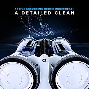 Aquabot X4 Robotic Pool Cleaner with Active Scrubbing Brush, AutoX Pool Mapping, Dual High Capacity Filters, Wall Climbing, and 2 Year Warranty