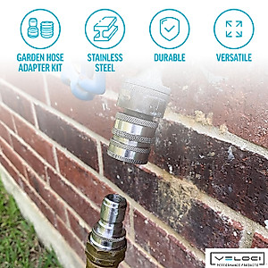 MTM Hydro Garden Hose Adapter 6 Piece 3/4” Quick Connect Fittings Kit, Stainless Steel High Pressure Couplings and Connectors for Pressure Washers and Car Detailing, 3x3