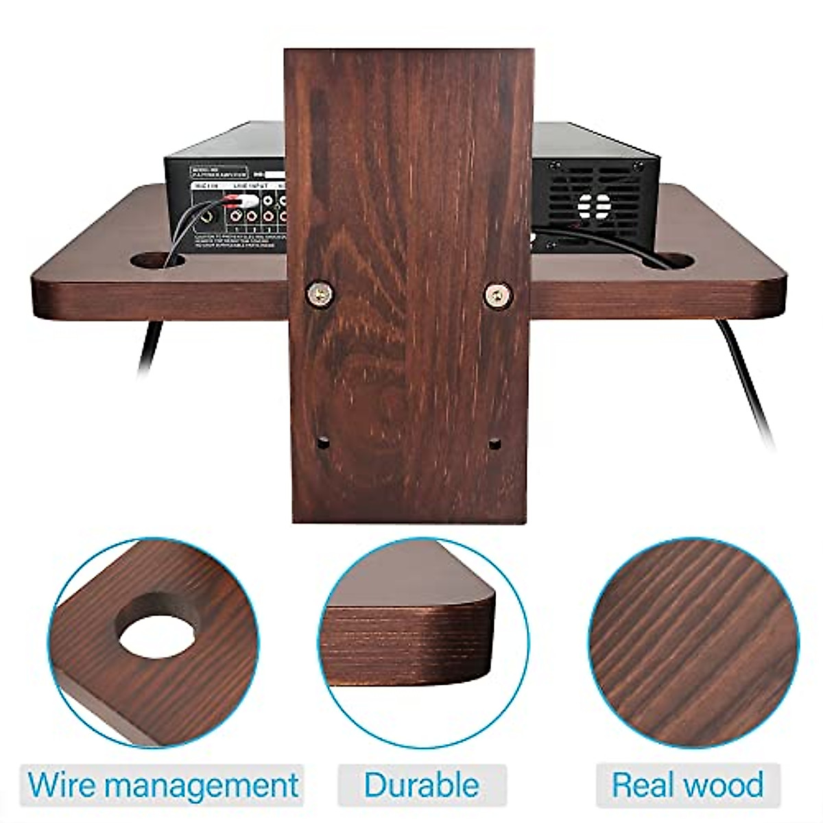 Siondoux Wooden Floating Shelf, 1 Shelf, Entertainment Center for Projector, PS5, DVD Player, Game Console, Cable Box, 20lbs Capacity
