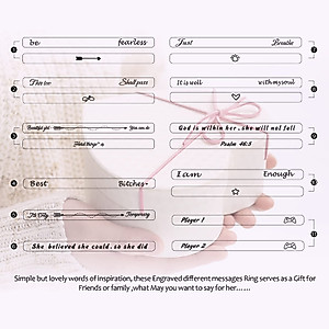 HOFOYA Adjustable Inspirational this too shall pass sings stainless steel engraving rings motivational gift birthday valentines gifts for men women teens.