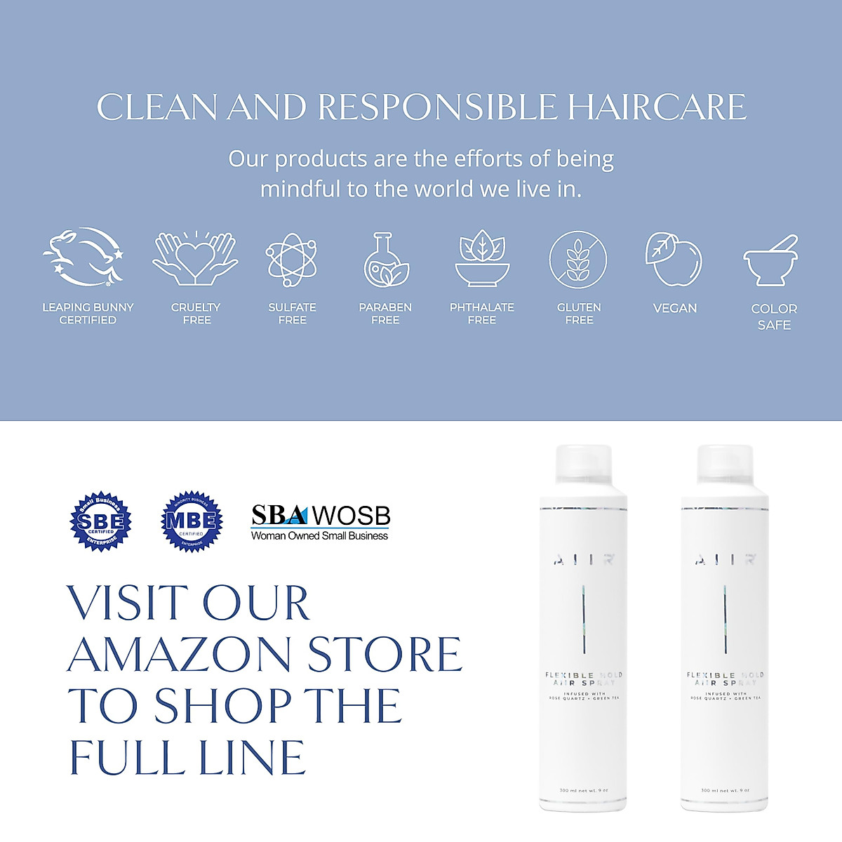 AIIR Flexible Hold Hairspray - Finishing Spray with Light Hold, Soft & Touchable Finish, Enhance Style & Shine, Fight Frizz with Humidity Resistance, Lightweight Hairspray for Fine Thin Hair, 9 oz