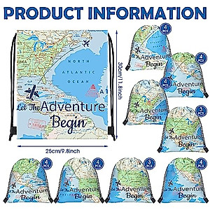 Lothee 30 Pack Drawstring Bags Party Favors for Kids Party Favor Bags Polyester Party Gift Bags Goody Bag Drawstring Backpack for Girls Boys Birthday Supplies Goodie Candy (World Map Style)