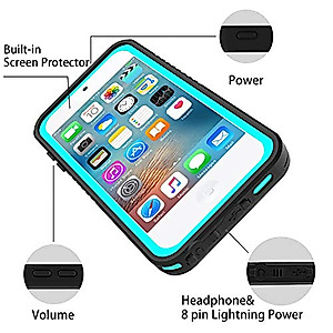 iPod 5 iPod 6 iPod 7 Waterproof Case, Re-Sport Shockproof Dirtproof Snowproof Full-Body Protective Case Cover Built-in Screen Protector Compatible iPod Touch 5th/6th/7th (Blue)