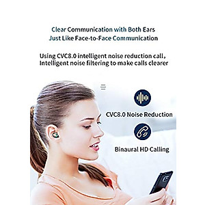 Wireless Earbuds, Bluetooth 5.0 TWS Wireless Earphones In-Ear Deep Bass Built-in Mic Bluetooth Earphones 4-5 Hour Playtime, IP7 Earbuds Noise Reduction Microphone, LCD Display, for Sports/Working