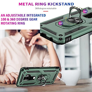 STARSHOP Galaxy S9 Plus Case, Samsung Galaxy S9 Plus Case, [NOT FIT S9 ] with [Tempered Glass Protector Included] Rotatable Metal Ring Kickstand Shockproof Drop Protection Phone Cover - Green