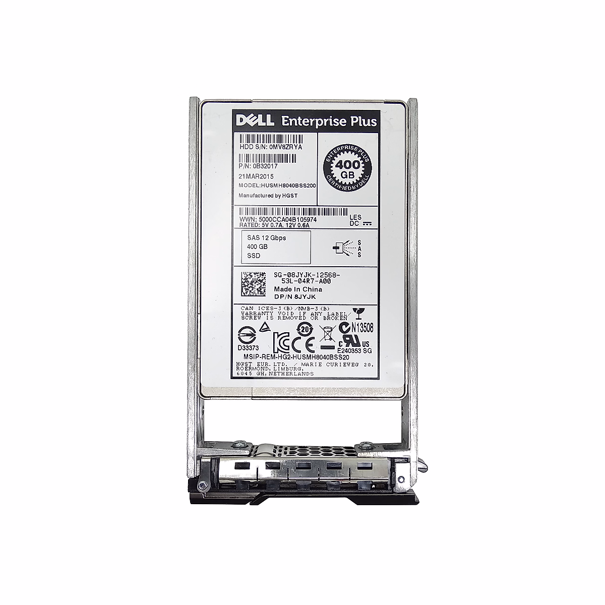 Dell 8JYJK 400GB SAS 12Gbps 2.5" Enterprise Plus SSD Solid State Drive (Renewed)