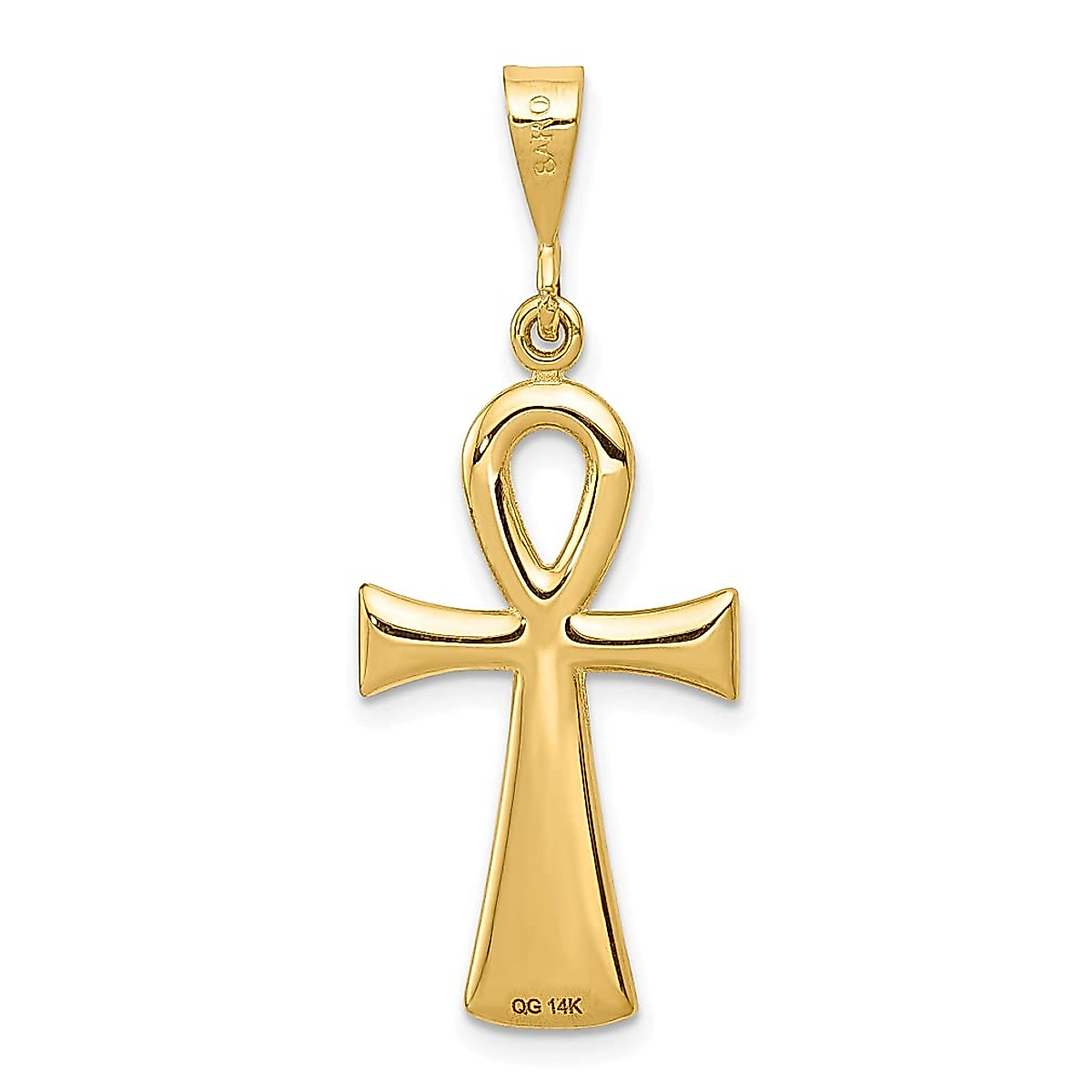 14k Yellow Gold Egyptian Ankh Cross Symbol Of Life Ancient Necklace Charm Pendant Religious Fine Jewelry For Women Gifts For Her