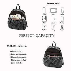 Shaelyka Cute Small PU Leather Backpack Purse for Girls, Mini Backpack Women Purse Travel Daypack