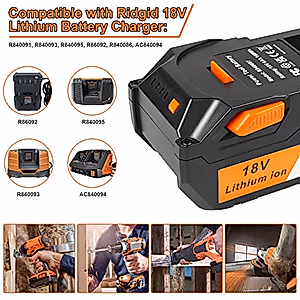 ARyee 2Pcs 18V 6000mAh Battery Replacement Compatible with RIDGID 18V Drill R840087 R840083 R840086 R840085 R840084 Tools Lithium Ion Battery