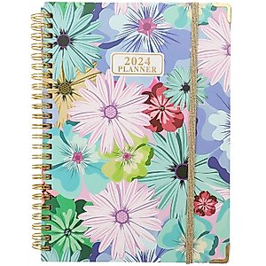Kisangel 2024 Planner Notebook Calendar Schedule Notepad Spiral Binding Note Book Productivity Organizer for Home Classroom Office Supplies 2024.1-12
