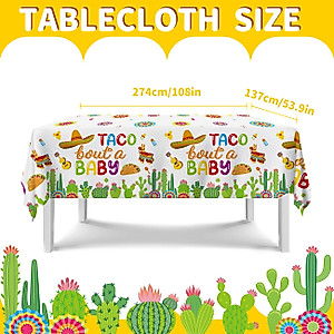Taco Bout a Baby Decorations Fiesta Baby Shower Decorations Taco Baby Shower Tablecloth Plastic Disposable Mexican Fiesta Baby Shower Table Cover for Gender Reveal Party Supplies 54 x 108 Inch