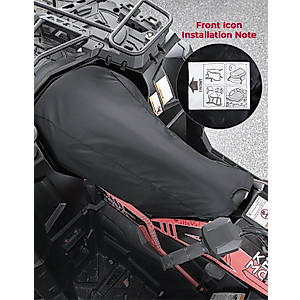 KEMIMOTO ATV Seat Cover Four Wheeler Seat Cover Water-Resistant Universal Compatible with Polaris Sportsman Fourtrax Can-Am Kawasaki Arctic Cat CFMOTO, Black
