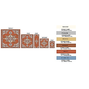 Furnish my Place Bohemian Rug - 7 ft. 8 in. x 11 ft, Rust, Indoor Area Rug with Bordered Design, Jute Backing