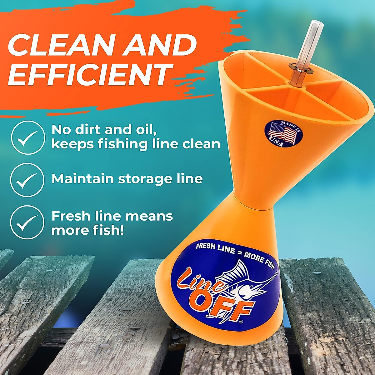 LineOff High-Speed Fishing Line Remover, Fast, Portable and Efficient Fishing Line Stripping Tool, Line Remover, Great Fishing Gifts for Men