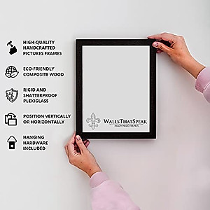 wallsthatspeak 11x14 Black Picture Frame for Puzzles Posters Photos or Artwork