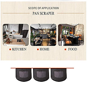 Leonnn Pan Cream Cake Scraper for Cut Bread,Black 3pcs Durable Dish Scraper,Pot Scraper,Plastic Scrubbers for Pans,Multifunctional Pan Scraper Tool and polyethylene Scraper for Kitchen and Home