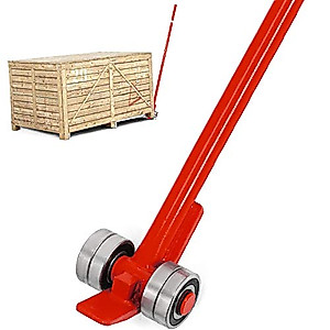 BestEquip 3T Prylever Bar 6600 Lbs Capacity Steel Pry Lever Bar Heavy Duty with Wheels Prylever with 5FT Length Handle