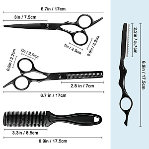 11Pcs Professional Hair Scissors Set,Stainless Steel Barber Supplies Including Straight Shears, Thinning Shears, and Hair Thinning Knife Multifunctional Salon Tools and Gifts for Friends and Family