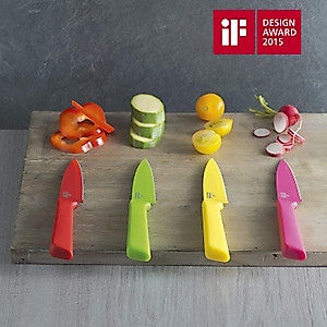 Kuhn Rikon "Colori+" Serrated Bulk Paring Knife, Red