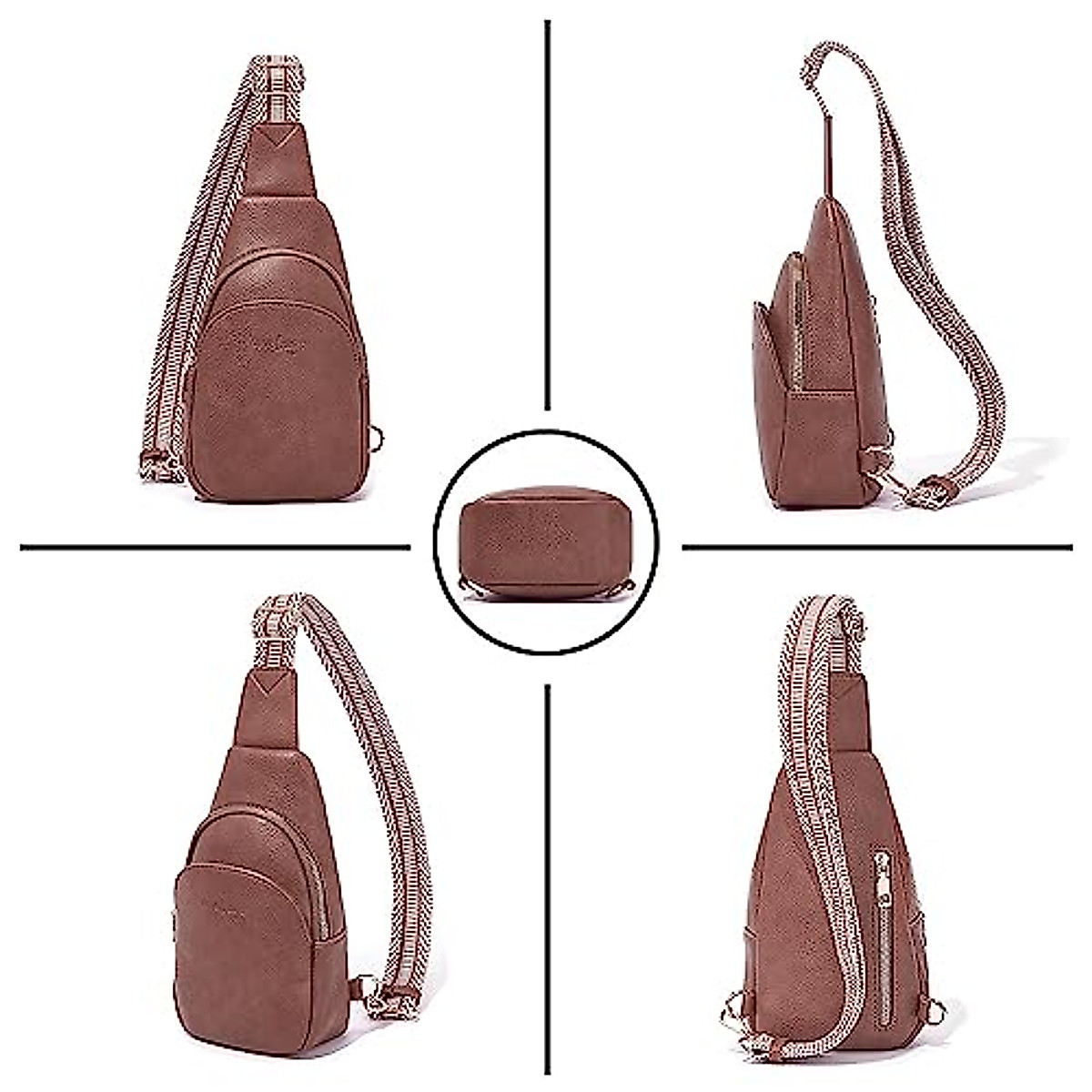 Small CrossBody Bags for Women Trendy Sling Bag Waist Pack, Fanny Pack,Waist Packs with Guitar Strap,Women's Chest Bag