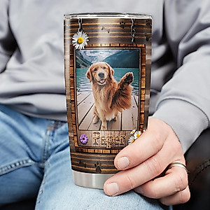 Personalized Dog Photo Tumbler Customized Name & Photos Insulated Cute Travel Cups Stainless Steel Gift for Mom Pet Dogs Lovers Birthday