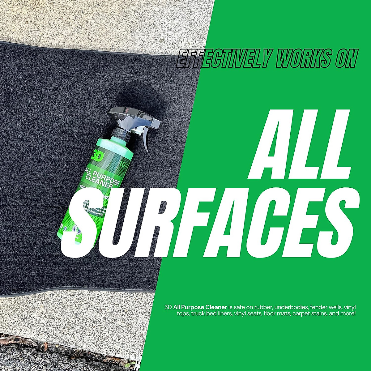 3D All Purpose Cleaner for Car, Home & Office Use - Multi Surface Cleaner Spray 16oz.