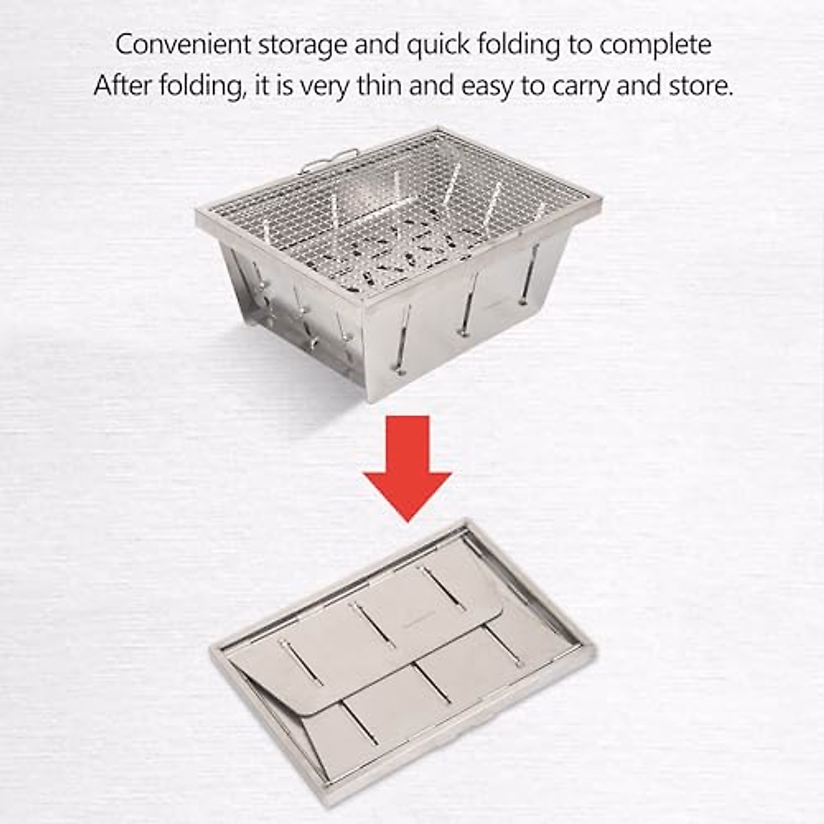 Camping Fire Pit, Foldable Campfire Grill with Storage Bag, Barbeque Grill, Lightweight Camping Grills, Camping Campfire Grill for Fireplace Outdoor Bbq Camping Fire Pit Stainless Steel Grills