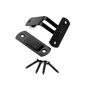 WANLIAN Black 90 Degree Right Angle Lock for Locking Sliding barn Door Locks and latches Satin